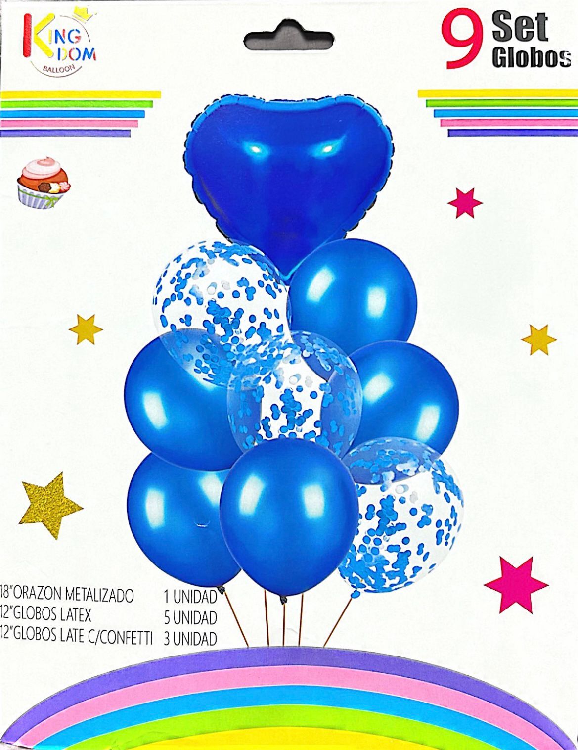 Set Globos Corazon Azul x 9pc – Kingdom Balloon