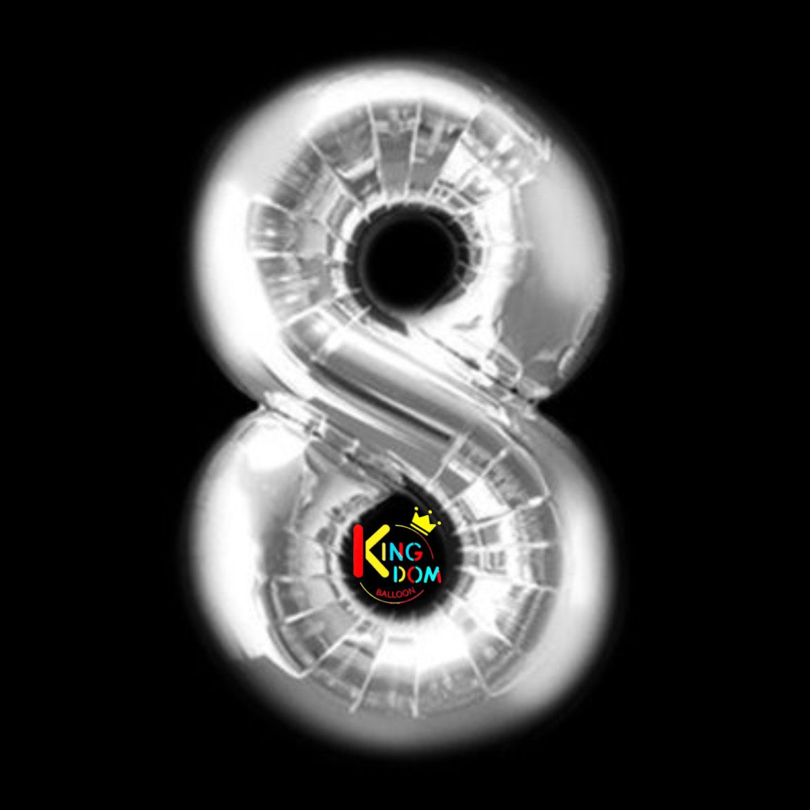 Globo Numero 8 Plateado 16″ – Kingdom Balloon
