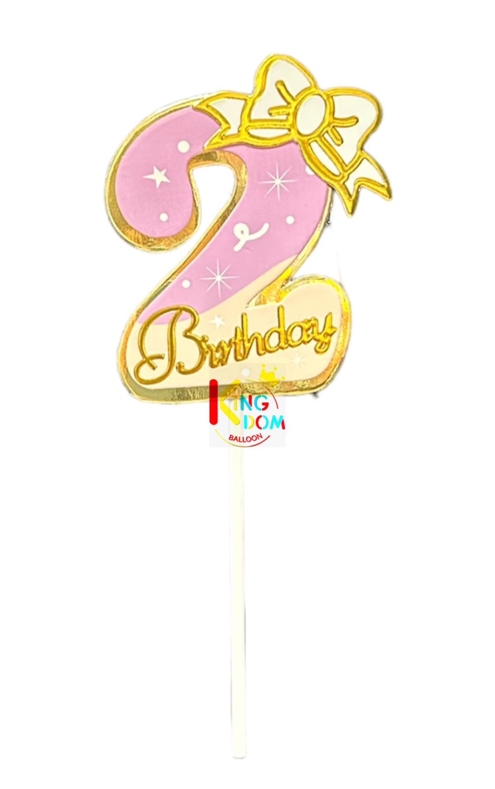 Topper Numero «2» Rosa – Kingdom Balloon
